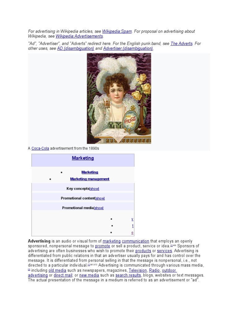 Wikipedia:Spam Wikipedia:Advertisements The Adverts AD (Disambiguation ...