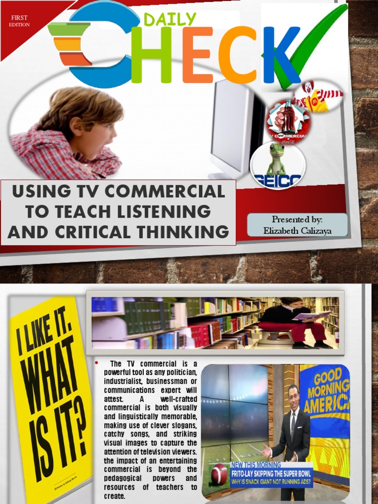 TV Commercials To Teach Listening and Critical Thinking | PDF ...