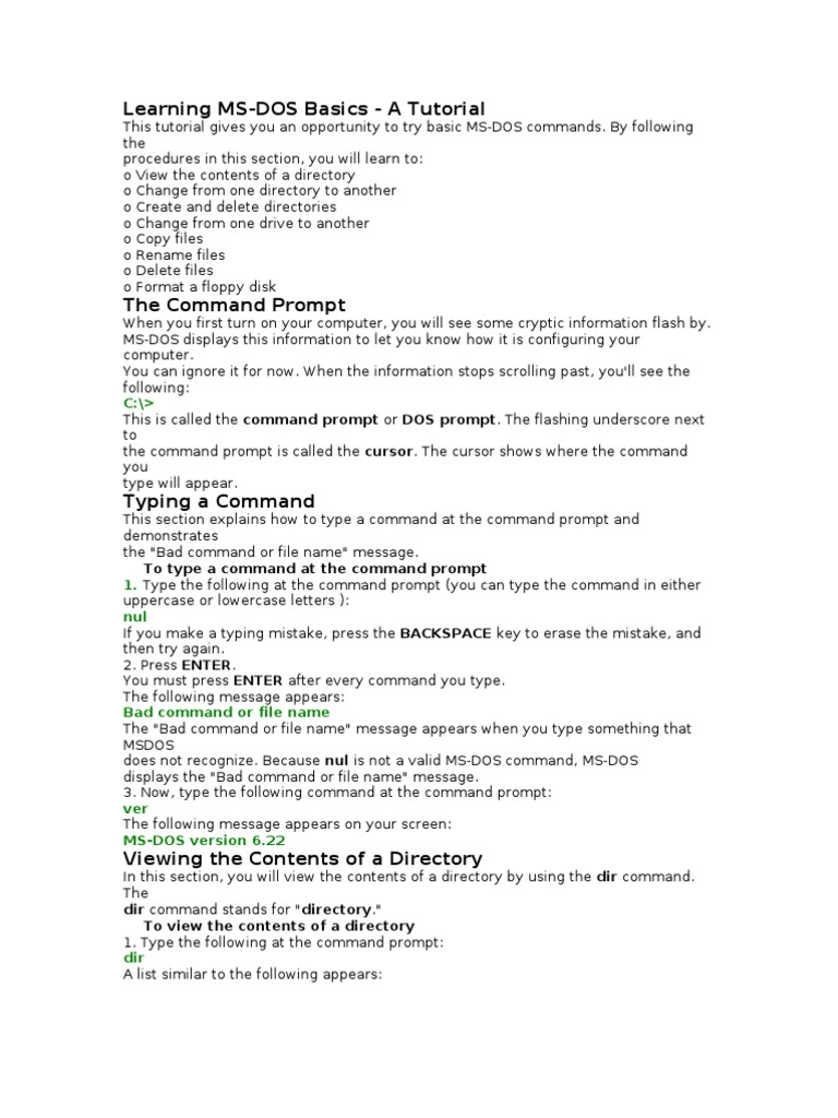 Ms Dos Notes | PDF | Computer File | Dos