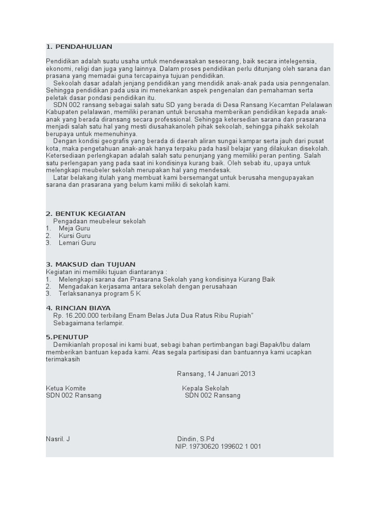 Contoh Proposal Meubeler | PDF