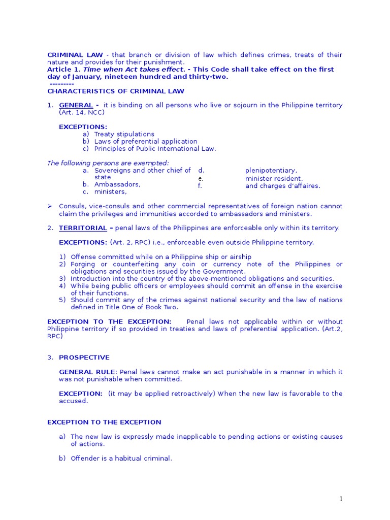 Criminal Law - Book 1 | PDF | Conspiracy (Criminal) | Crime & Violence