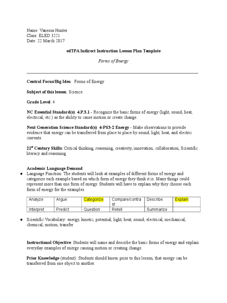 Eled 3221 - 5e Lesson Plan Final | PDF | Heat | Kinetic Energy