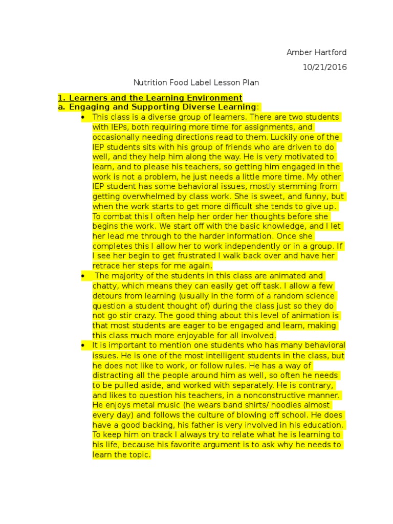 Food Label Lesson Plan | Download Free PDF | Macromolecules | Nutrition