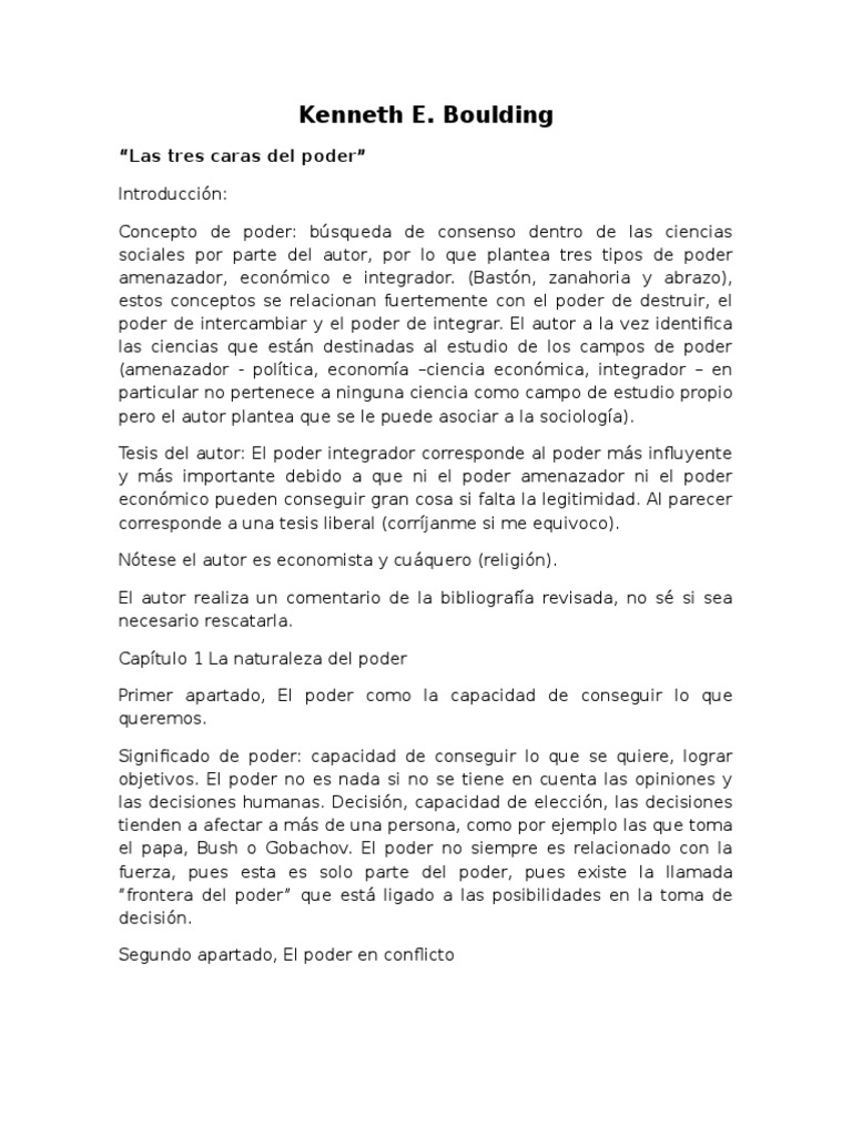 Kenneth E. Boulding Resumen | PDF | Ciencias económicas | Science