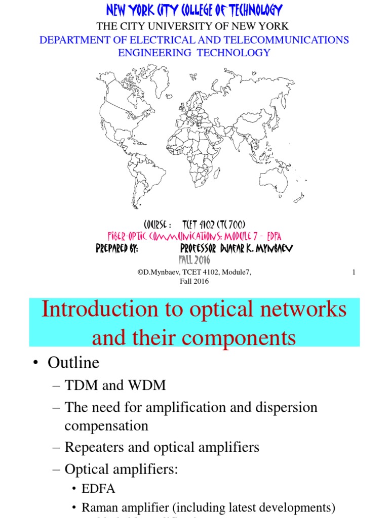 f16 Module 7 Optical Amplifiers | PDF | Wavelength Division Multiplexing | Electrodynamics