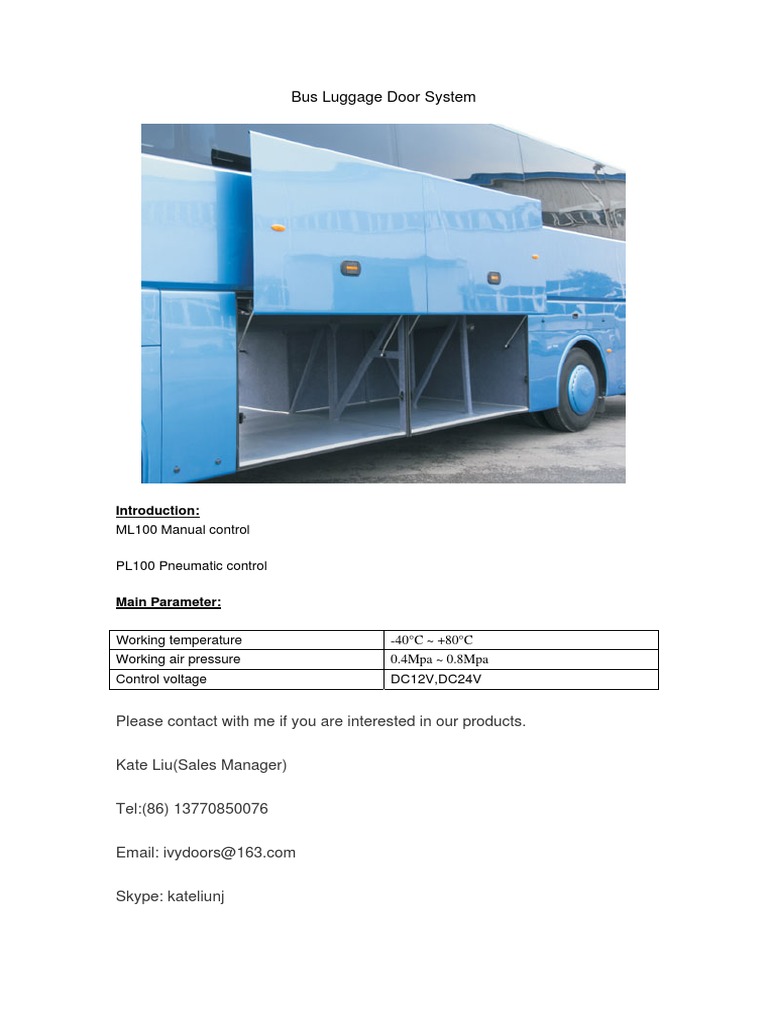Bus Luggage Door System Overview | PDF