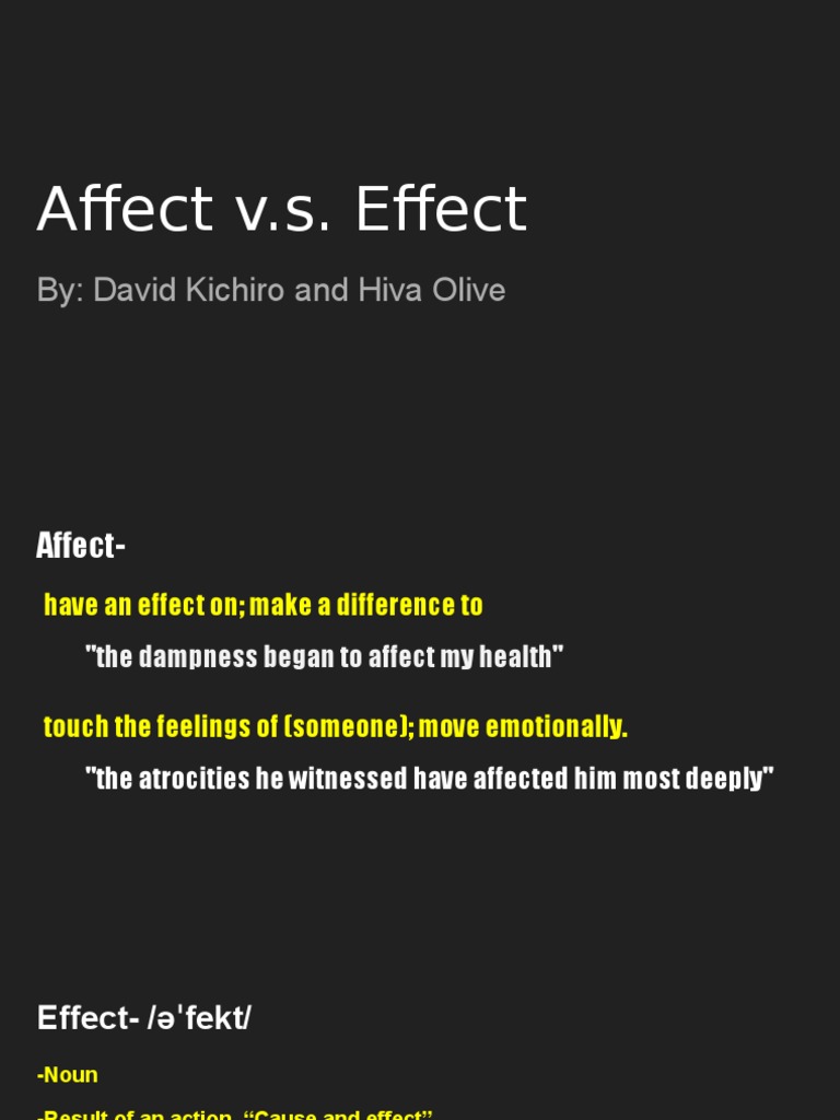 Affect vs. Effect Explained | PDF