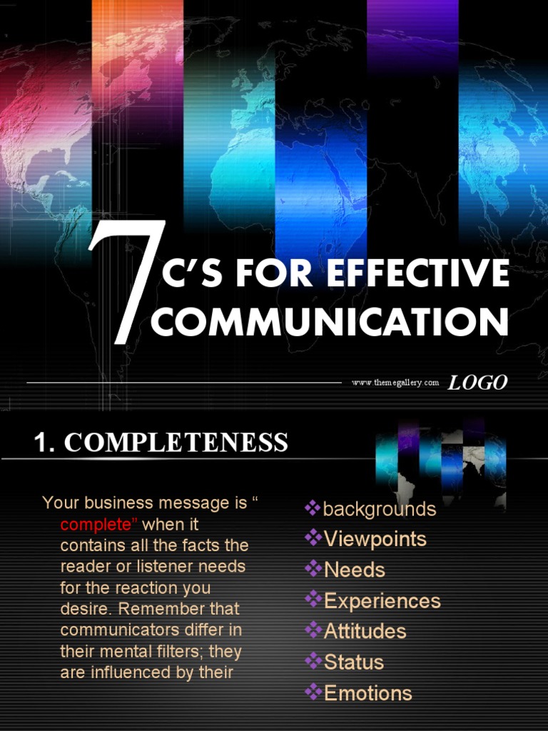 7 C'S For Effective Communication | PDF | Syntax | Human Communication