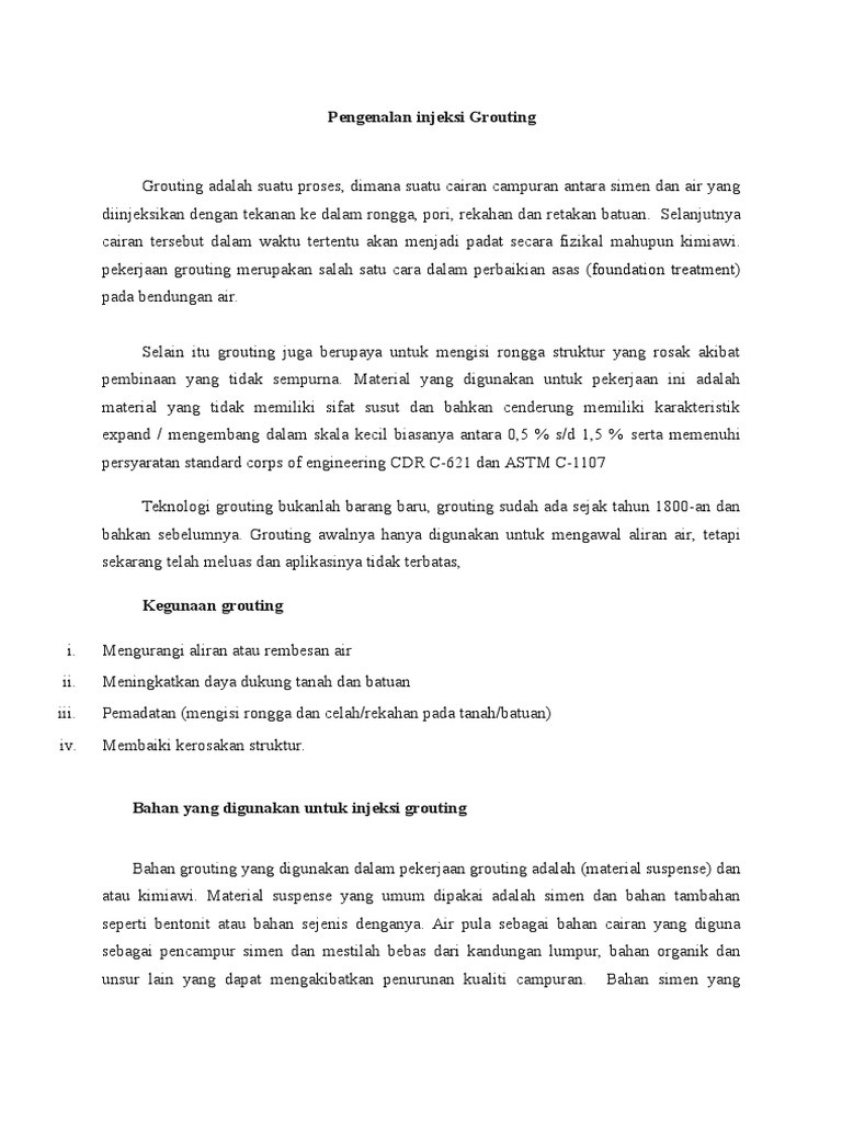 Injeksi Grouting | PDF
