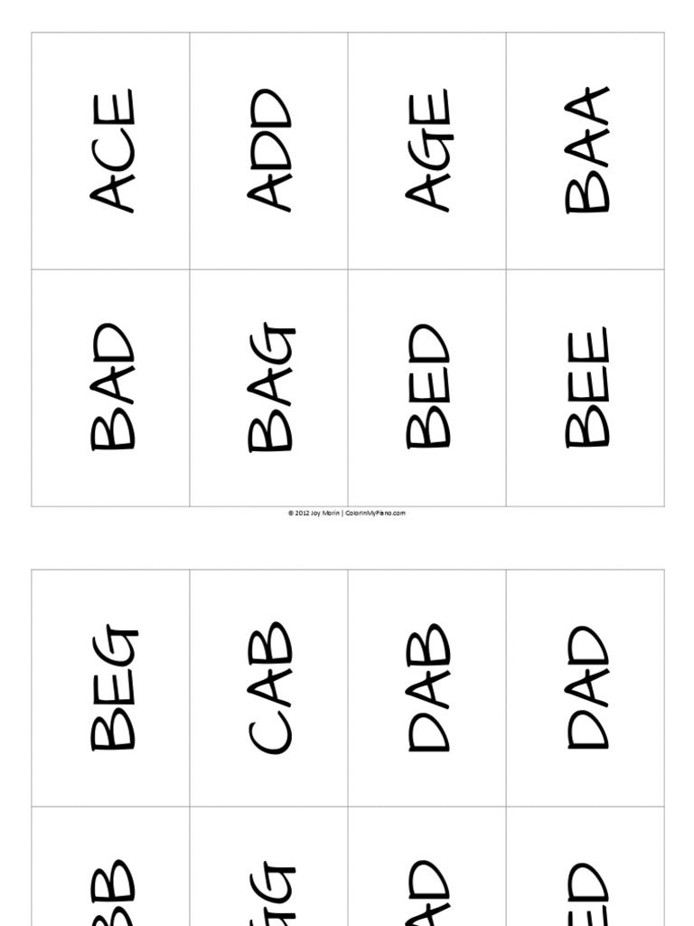 Musical Alphabet Word Cards PDF | PDF | Leisure