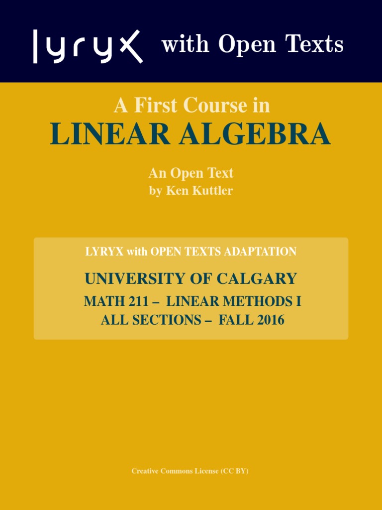 Kuttler LinearAlgebra AFirstCourse | PDF | Determinant | System Of Linear Equations