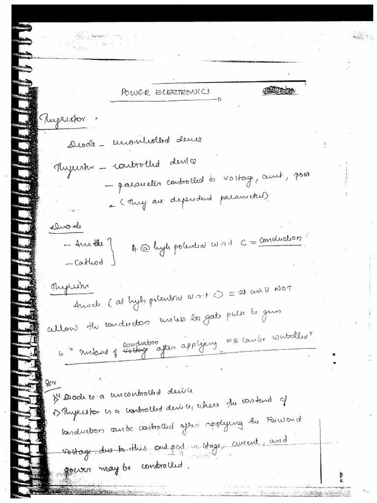 Power Electronics Class Notes | PDF