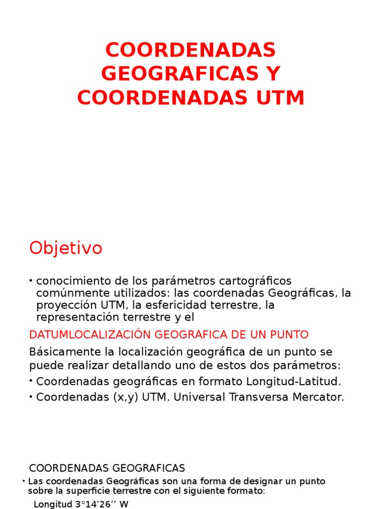 Coordenadas Geograficas y Coordenadas Utm | PDF | Sistema coordinado | Datos geográficos e ...