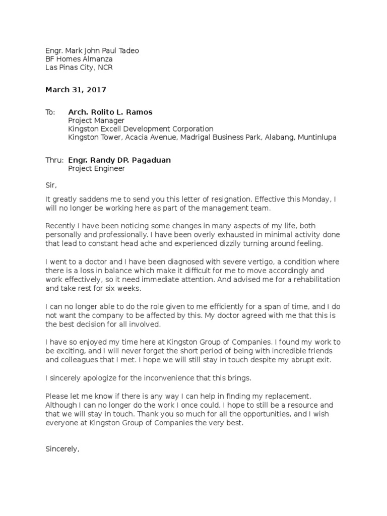 Resignation Letter | PDF
