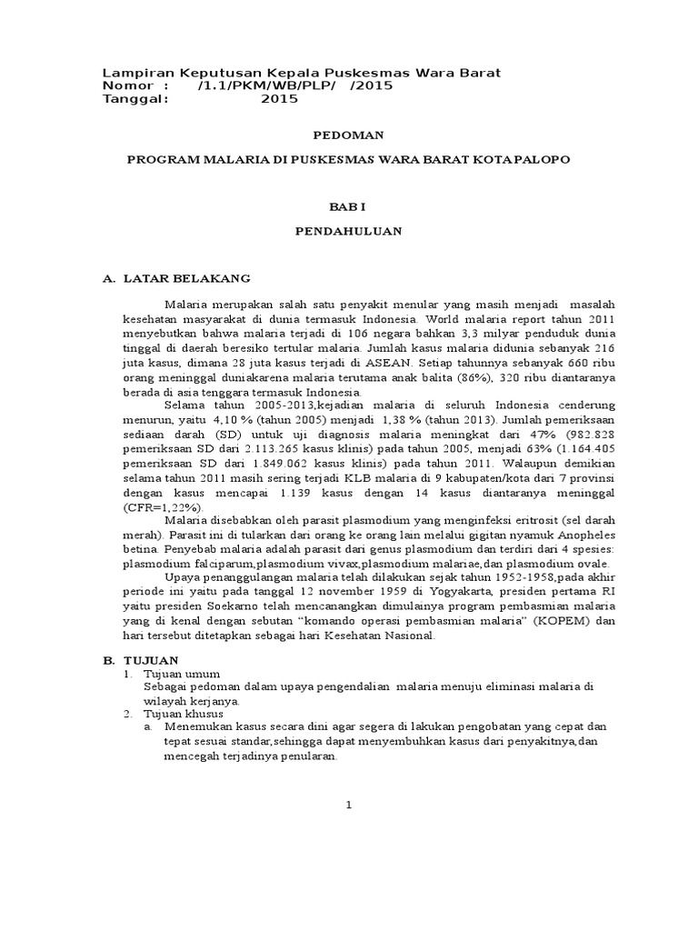 PEDOMAN Malaria | PDF