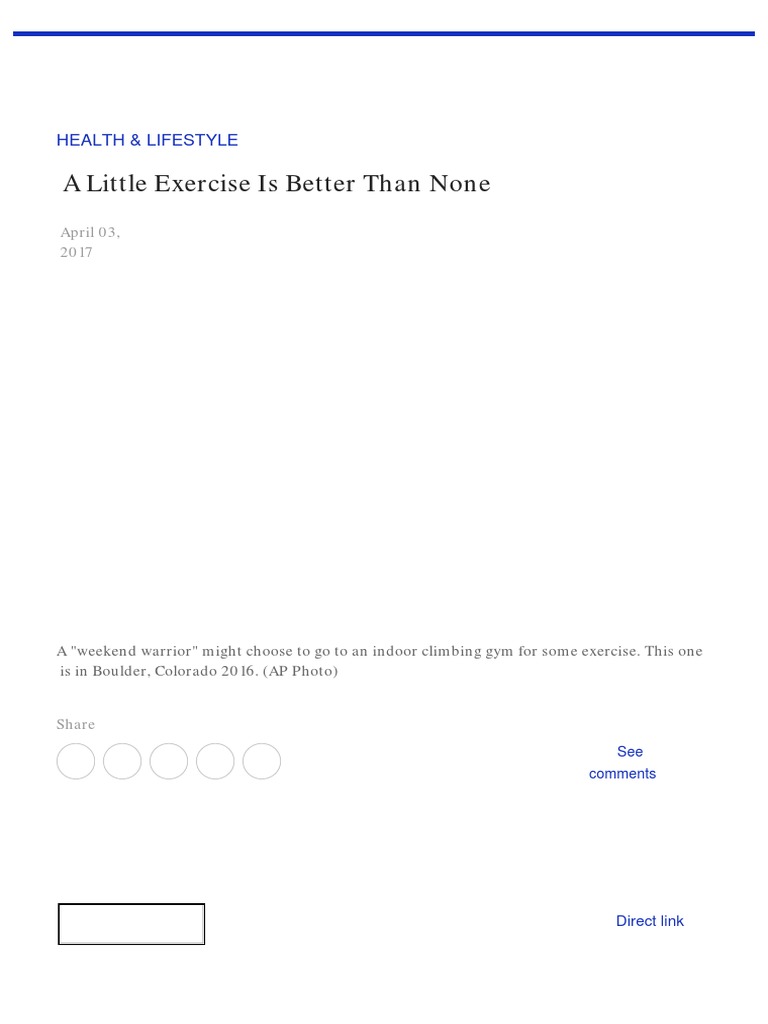 A Little Exercise Is Better Than None | PDF | Physical Exercise ...