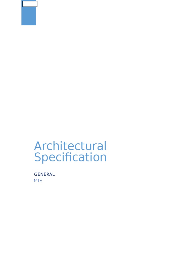 Architectural Specification | PDF | Specification (Technical Standard ...