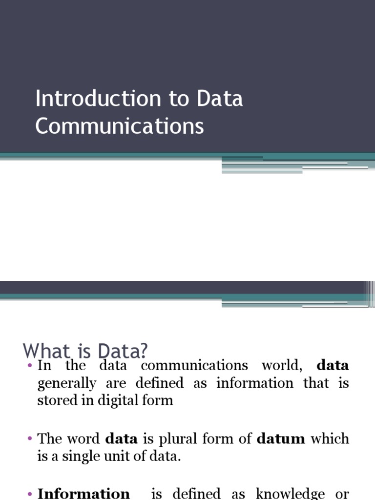 Intro To Data Comms | PDF | Osi Model | Communications Protocols