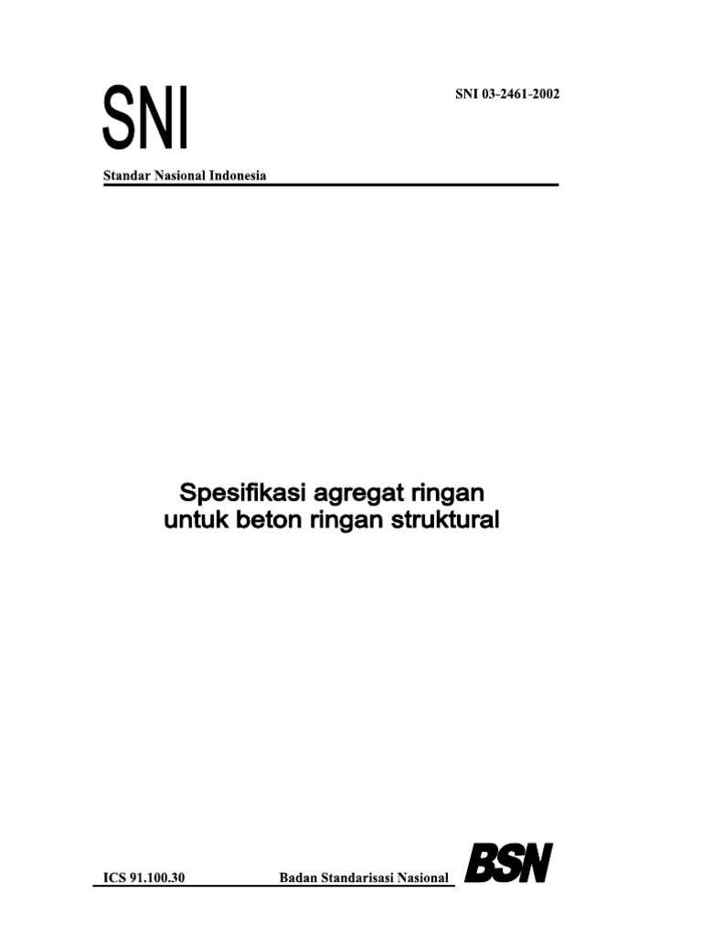 SNI Agregat Halus | PDF
