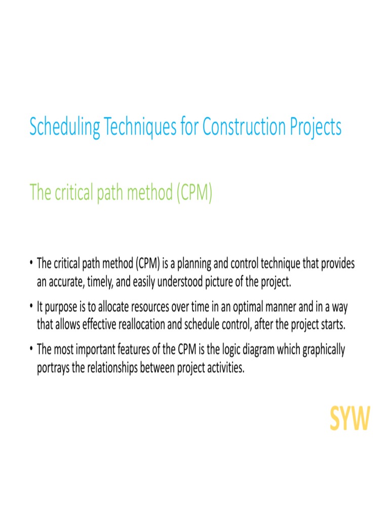 Critical Path Method Construction Scheduling | PDF | Business ...