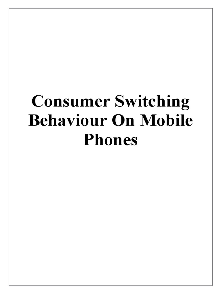 Consumer Behaviour Towards Mobile Phones Pdf Consumer Behaviour Behavior