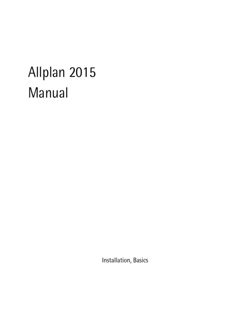 Allplan 2015 Manual PDF | PDF | Installation (Computer Programs) | Computer File