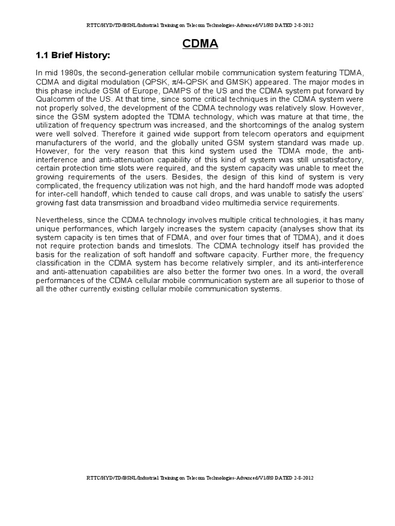 CDMA Wireless Transmission System Overview | PDF | Channel Access ...