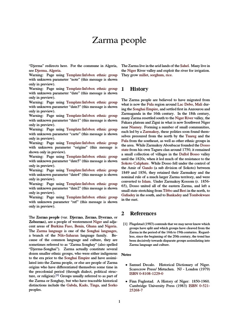 The Zarma People: A History of Migration and Settlement in the Western ...