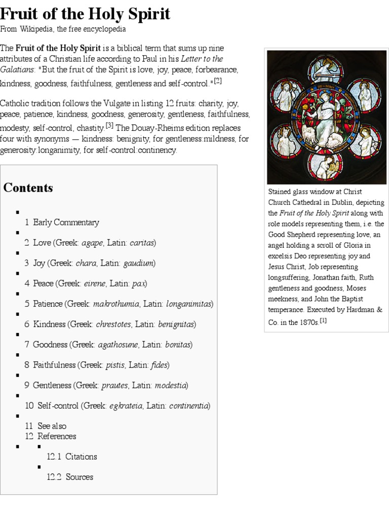 Nine Fruits (Fruit of The Holy Spirit) - Wikipedia, The Free ...