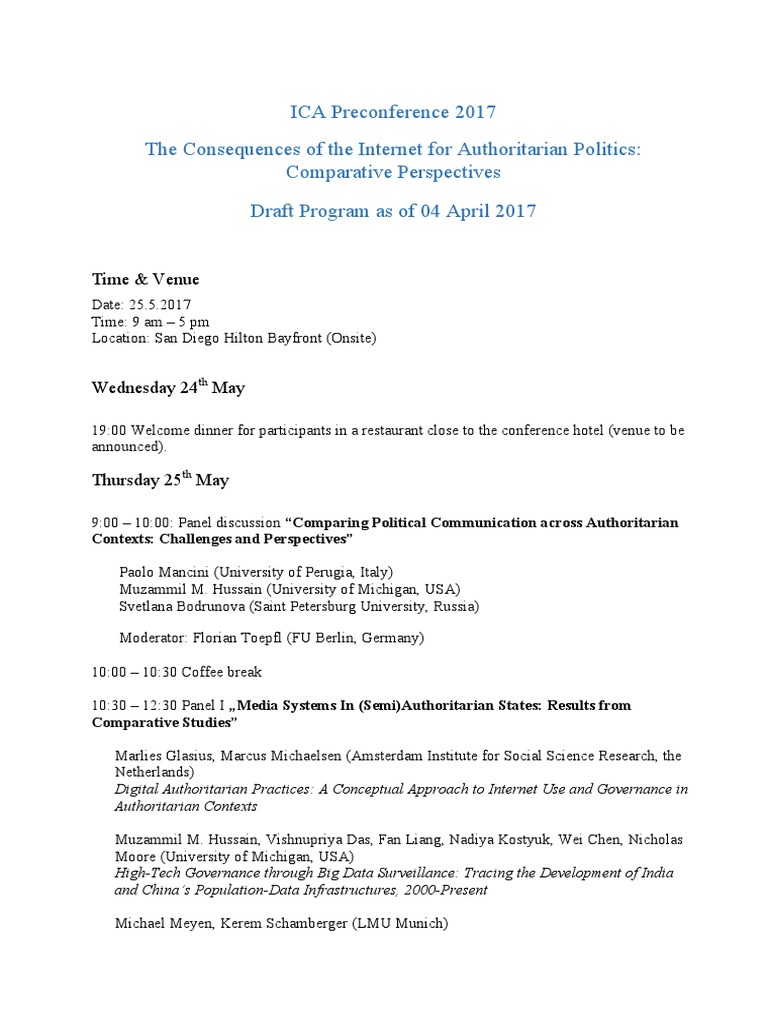 2017 04 04 Program Draft | PDF | Public Sphere | Communication