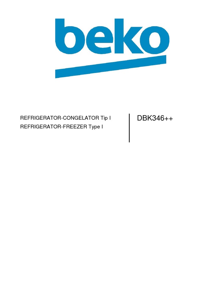 Refrigerator-Congelator Tip I Refrigerator-Freezer Type I | PDF ...