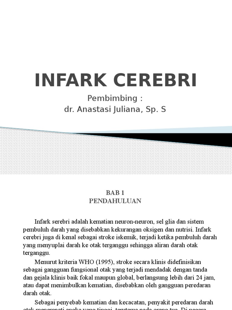 Penanganan Infark Cerebri pada Pasien | PDF