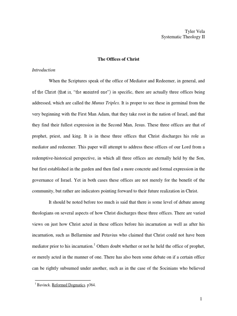 Christ's Threefold Office Explained | PDF | Revelation | Prophet
