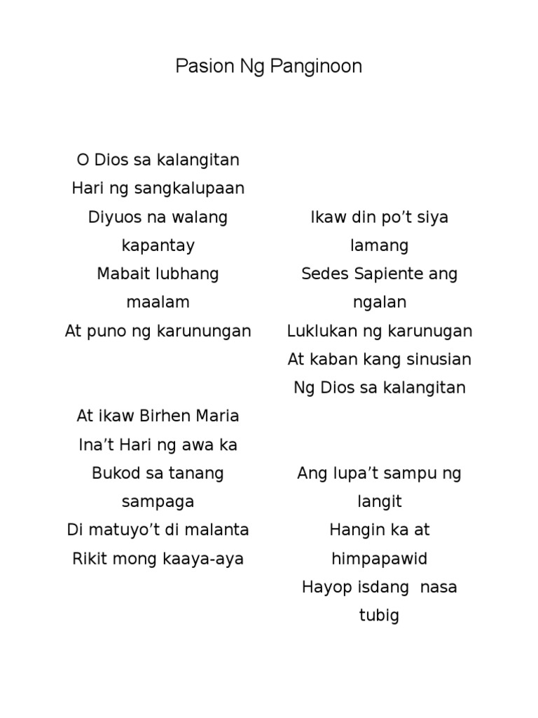 O Dios Sa Kalangitan | PDF