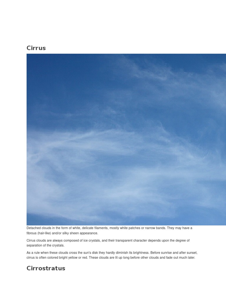 Types of Clouds | PDF | Cloud | Sky