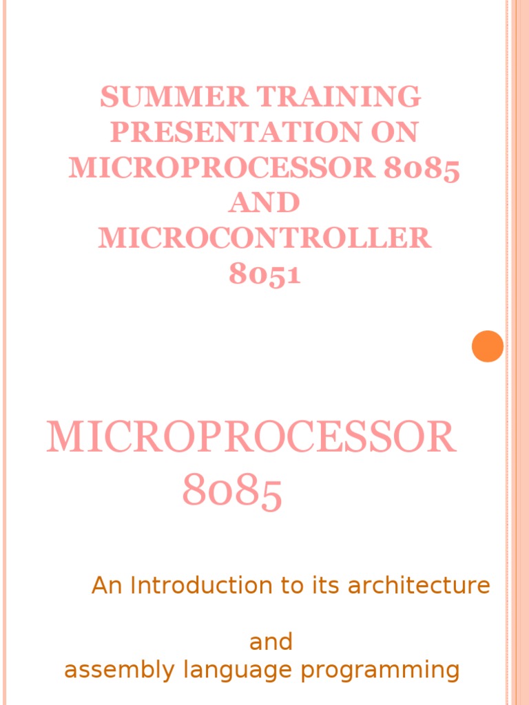 8085 and 8051 Presentation | PDF | Microcontroller | Electronic Design