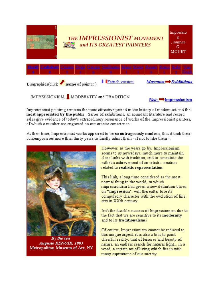 Note Impressionism VCR | PDF | Impressionism | Claude Monet