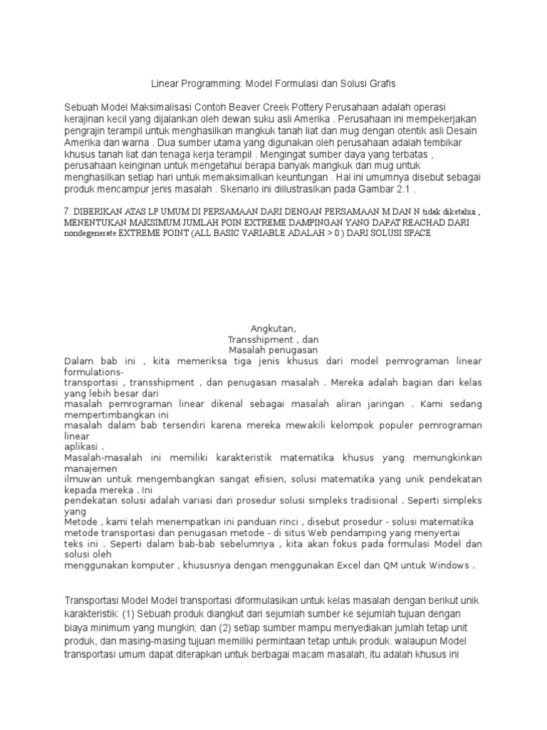 Linear Programming | PDF | Metode & Bahan Ajar