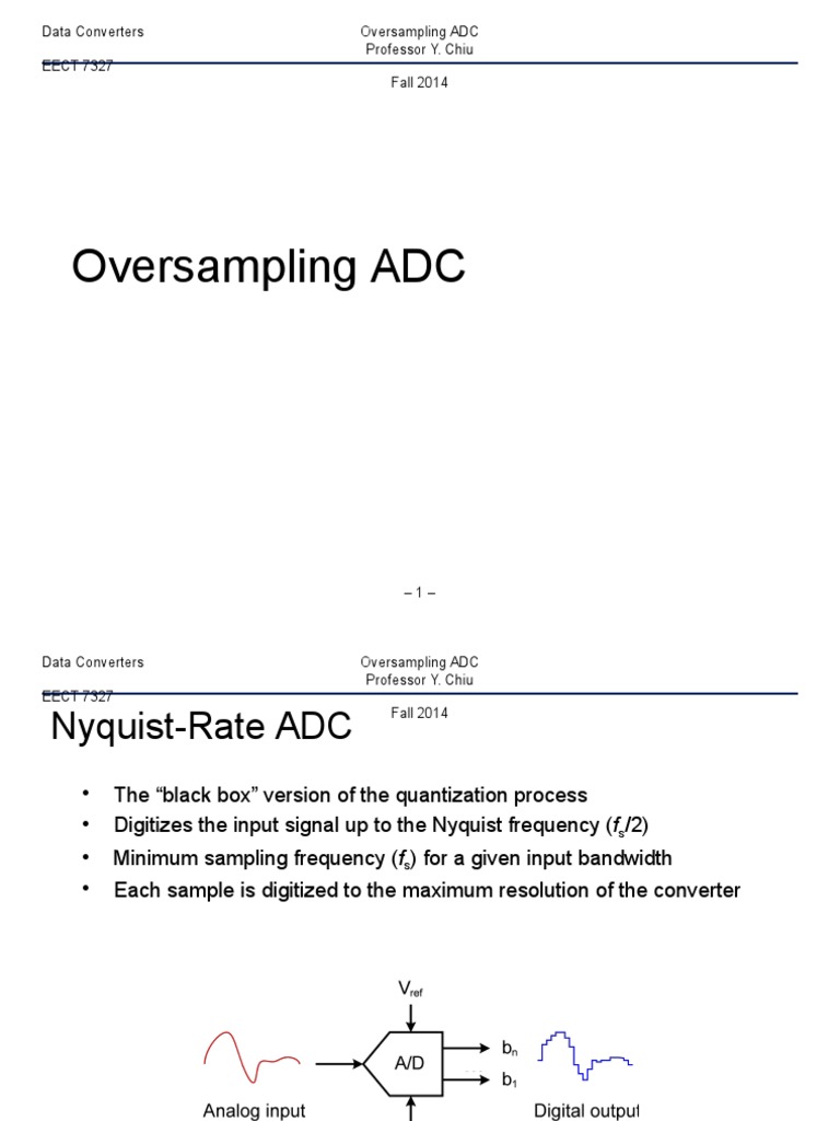 Oversampling ADC: Data Converters Oversampling ADC Professor Y. Chiu ...