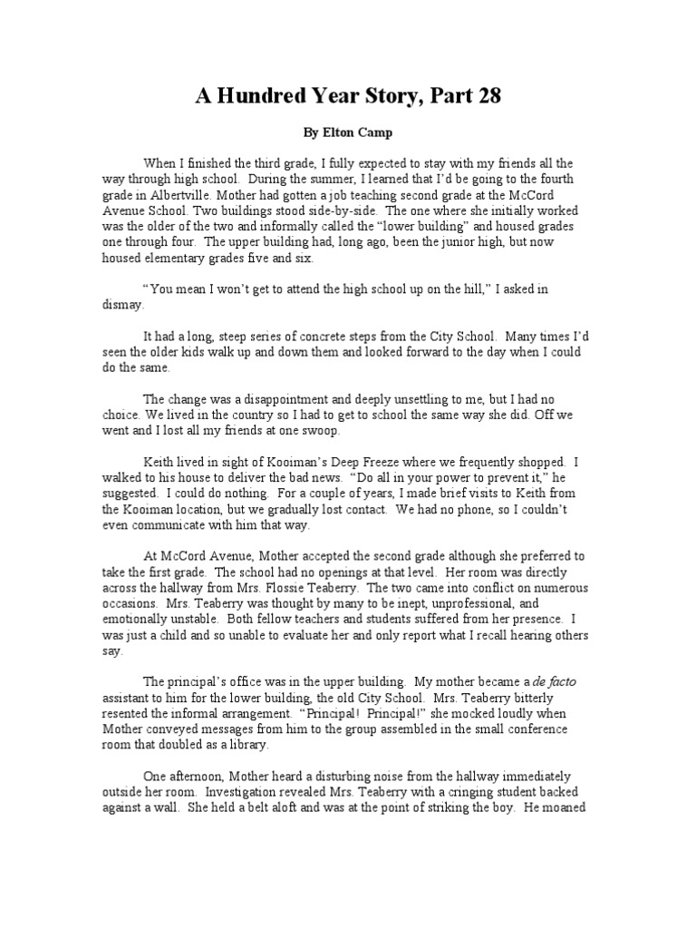 A Hundred Year Story, Part 28 | PDF