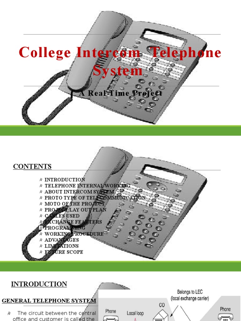 College Intercom Telephone System: A Real Time Project | PDF ...