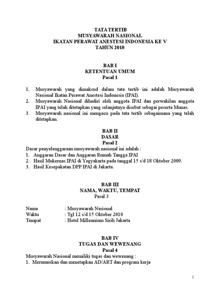 Tata Tertib Musda | PDF