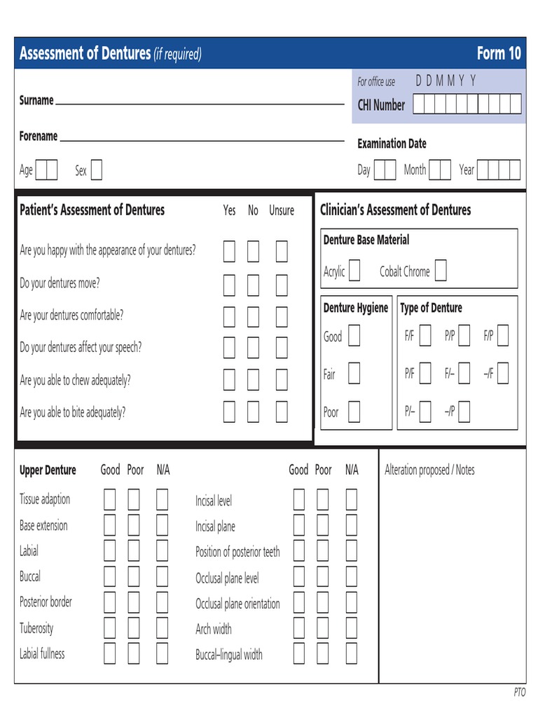 Assessment of a Patient's Dentures and Recommendations for Improvement ...