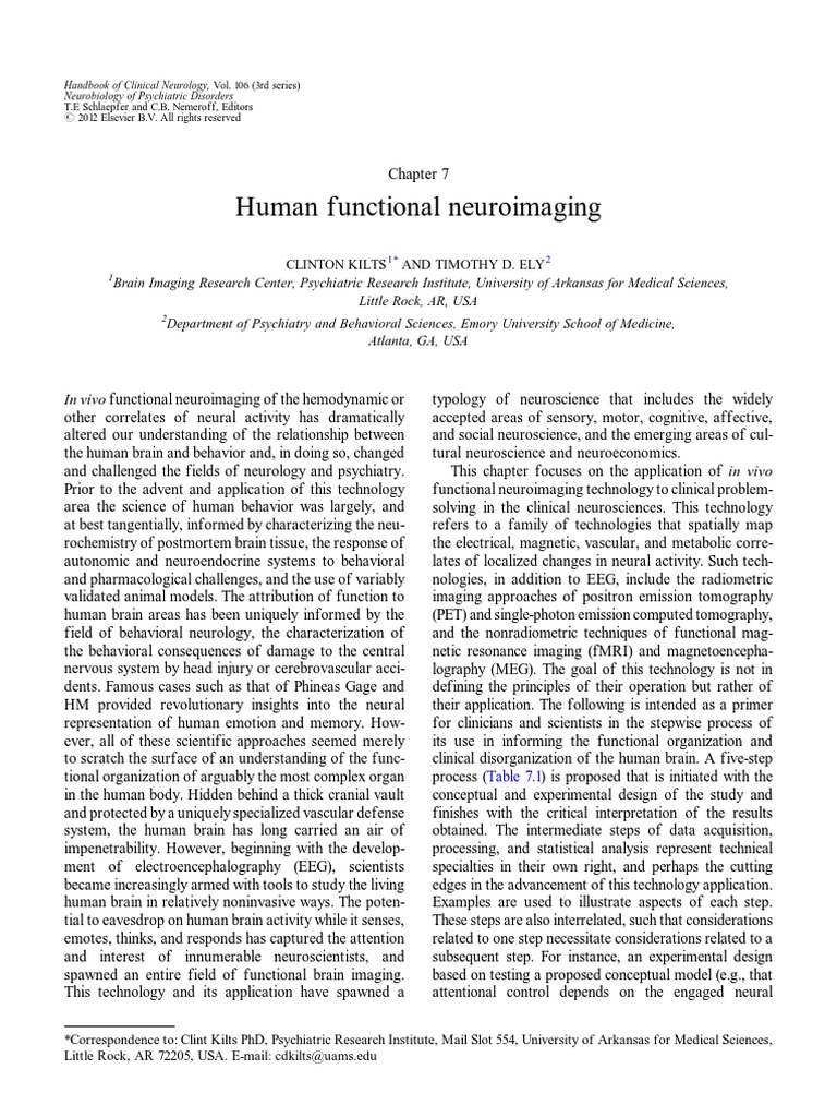 Human Functional Neuroimaging | PDF | Neuroimaging | Functional ...