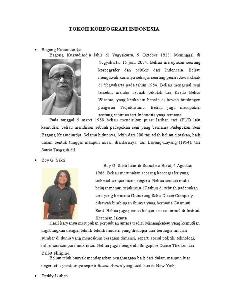 Tokoh Koreografi Indonesia | PDF