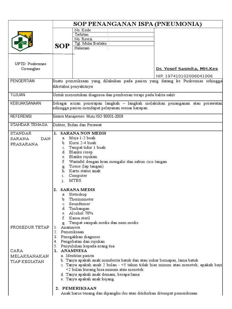 Sop Ispa Pneumonia Dan Diare | PDF