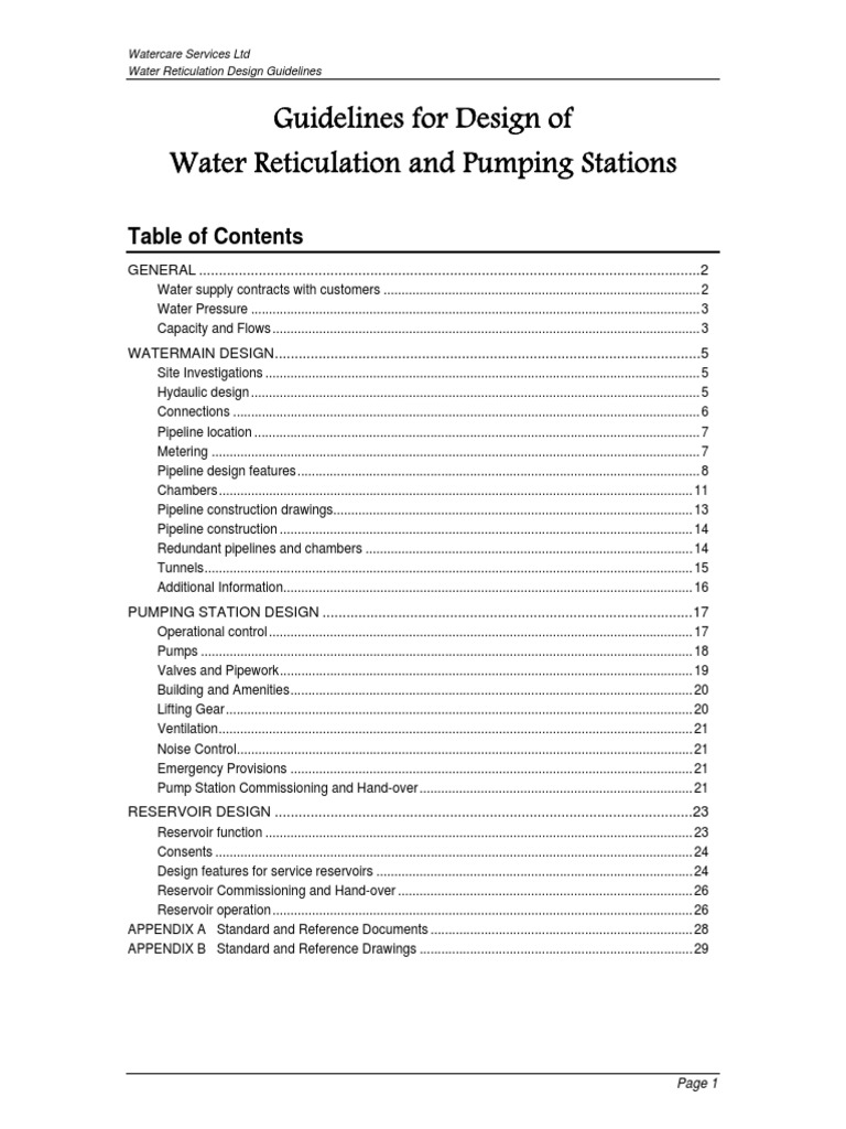 Water Reticulation Design Guidelines | Pipe (Fluid Conveyance) | Water ...