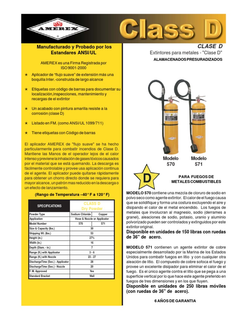 Extintores Clase D para Metales Combustibles | PDF | Rieles | Aluminio