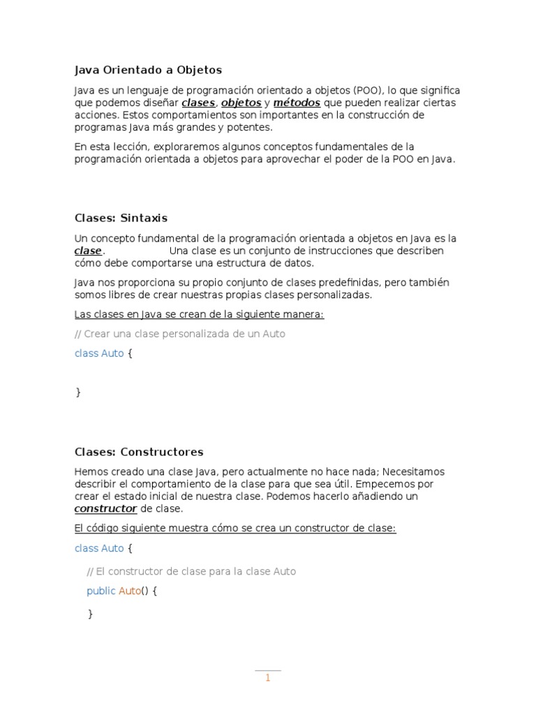 Java Orientado A Objetos | PDF | Programación orientada a objetos ...