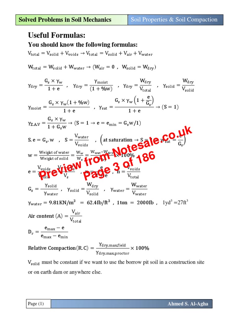 Solved Problems in Soil Mechanics1 | Soil Mechanics | Civil Engineering